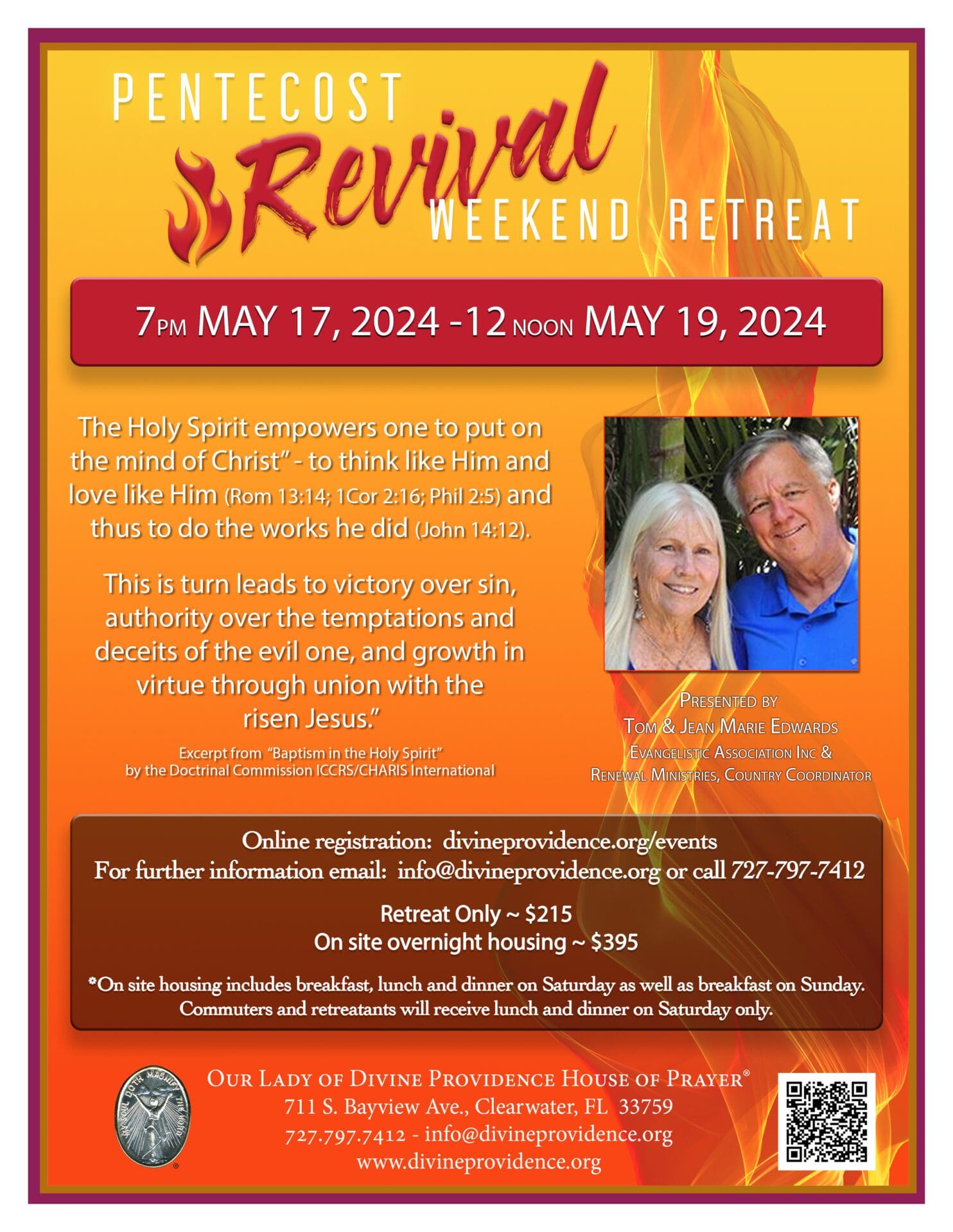 Pentecost Revival Weekend Retreat - May 17-19, 2024 - MARIAN SERVANTS ...